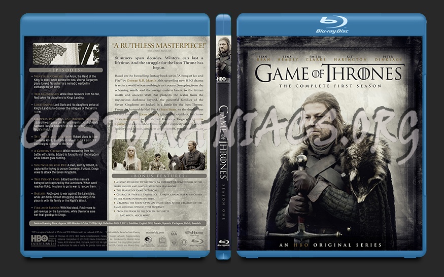 Game Of Thrones Season 1 Blu Ray Cover Dvd Covers And Labels By Customaniacs Id 256571 Free